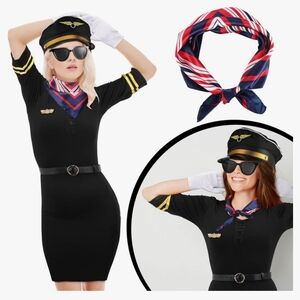 Xtinmee | Other | Cosplay Flight Attendant Pilot Costume W Accessories ...